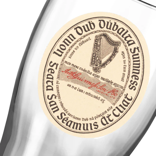 Guinness Vintage Label Pint Glass - 12 Pack - Guinness Webstore