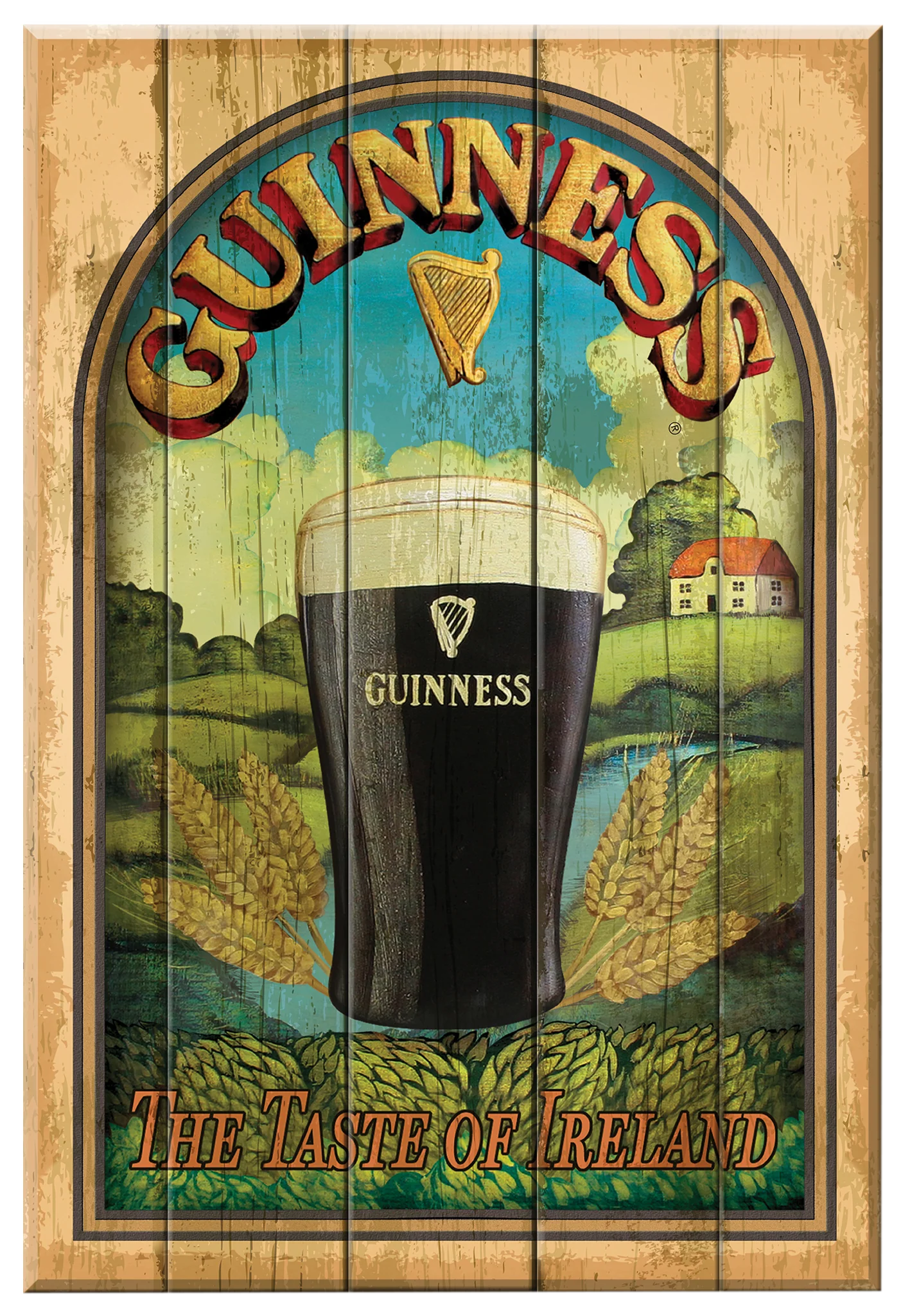 Guinness Wooden Nostalgic Sign - Taste Of Ireland - Guinness Webstore